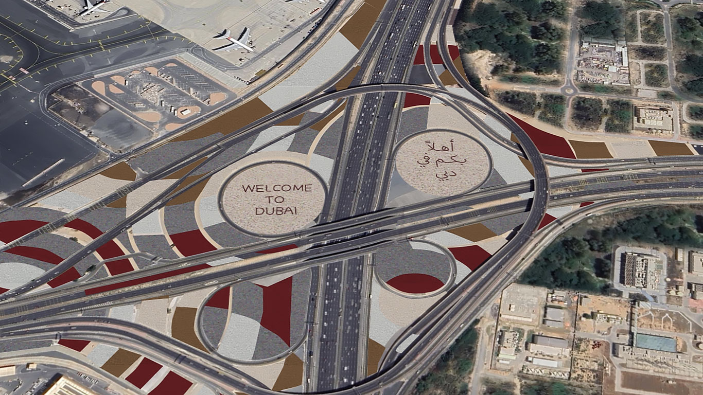 Iconic landscape transforms major intersection to welcome visitors